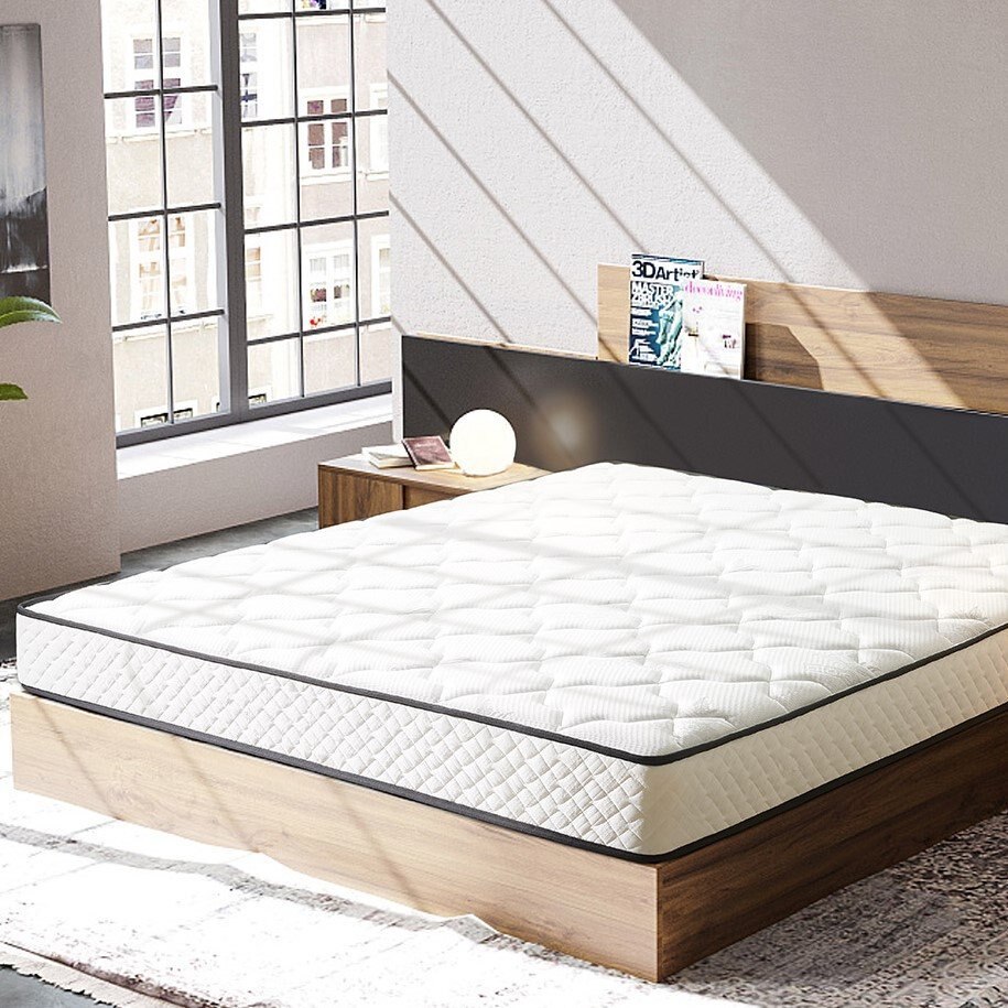 Saltea, 160x200 cm, Spuma memorie, Alb/Negru - eMAG.ro