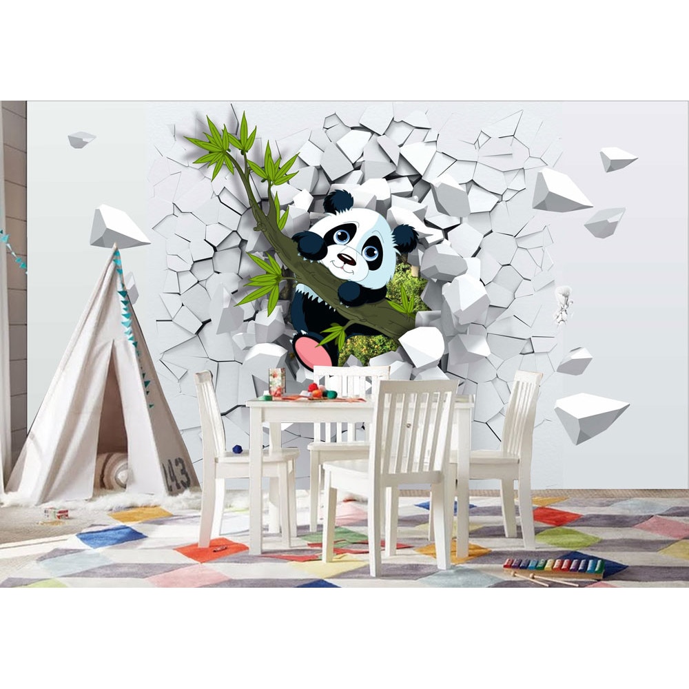 Fototapet Copii, Panda 3D, hartie, multicolor, 250x400 cm - eMAG.ro