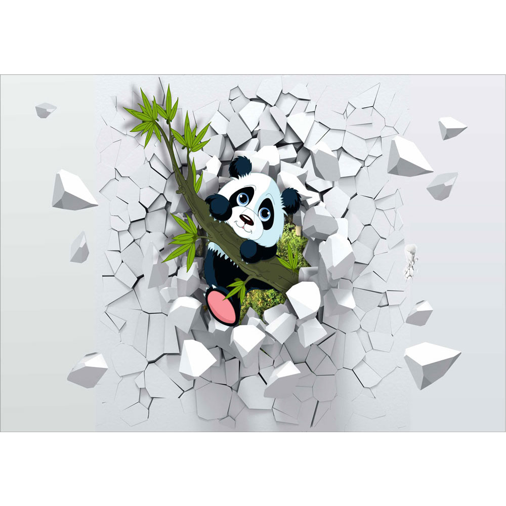 Fototapet Copii, Panda 3D, hartie, multicolor, 250x400 cm - eMAG.ro