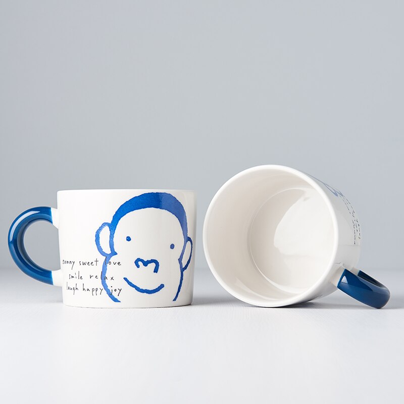 Cana pentru copii, MIJ, Imagine cu maimuta, Ceramica, 380 ml, Alb ...