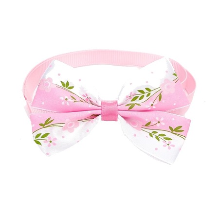 Papion pentru catei, Roz cu Alb, 7.5x5cm - eMAG.ro