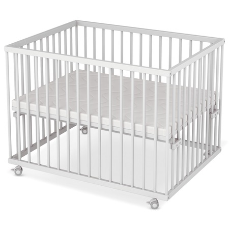 Tarc copii, Sämann®, Lemn, 75 x 100 cm, max 13 kg, Alb - eMAG.ro