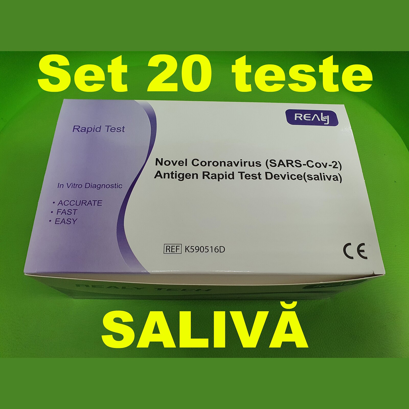 Realy Tech Covid-19 antigén nyál gyorstesztből álló készlet, 20 db ...