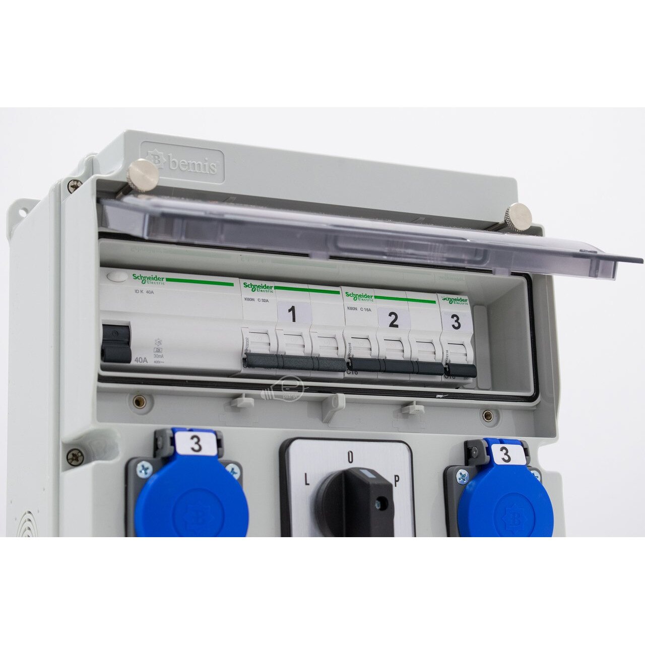 Tablou electric, Echipat cu 1 priza 32A, 1 priza 16A, 2 prize 16A Schuko, Intrerupatoare ...