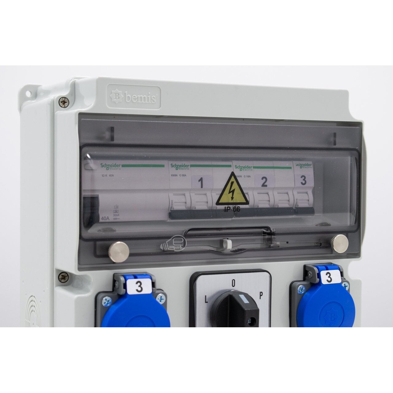 Tablou electric, Echipat cu 1 priza 32A, 1 priza 16A, 2 prize 16A Schuko, Intrerupatoare ...