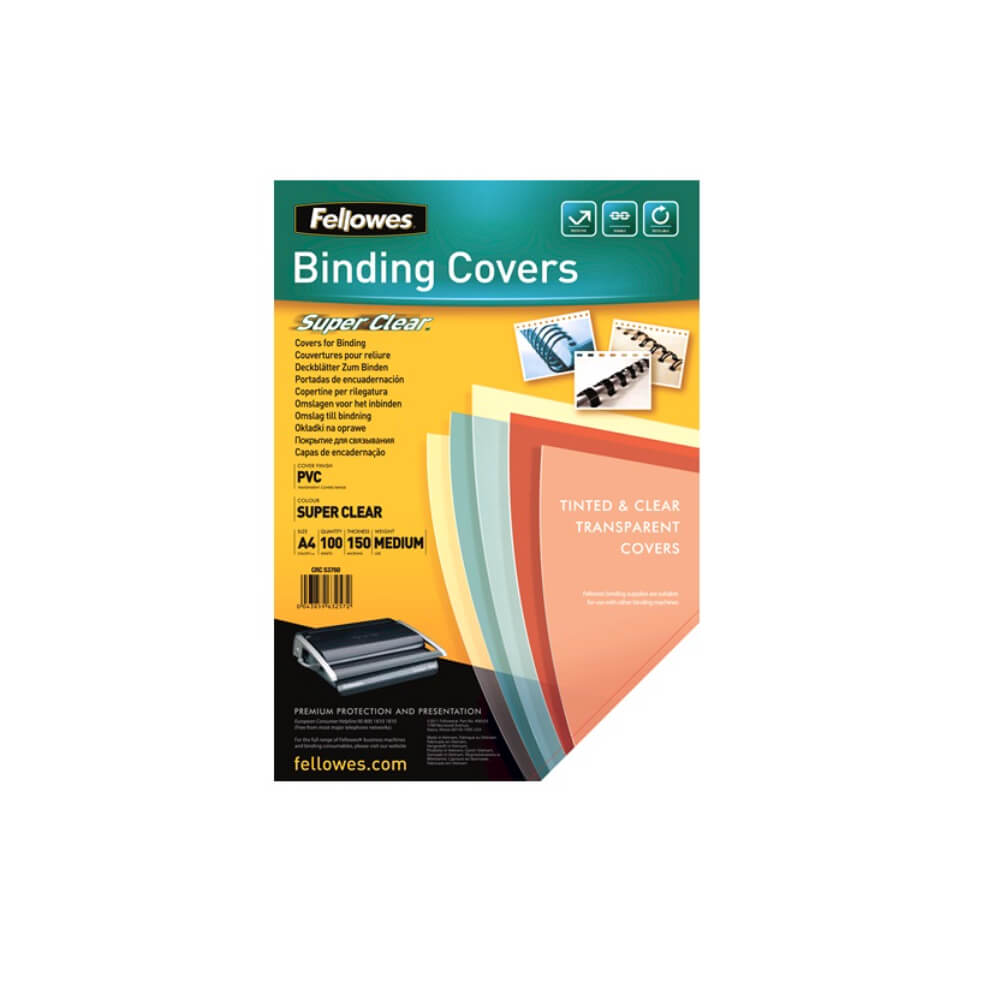 Set 100 Coperti Indosariere A4 Fellowes, Plastic, 150 Microni ...
