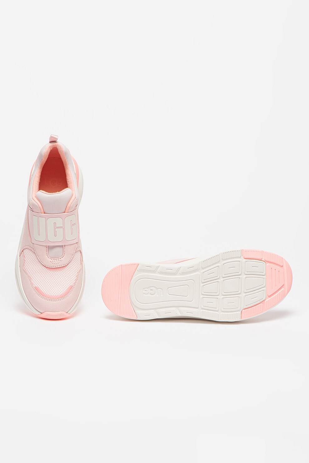 UGG, Pantofi sport slip-on cu logo cauciucat La Flex, Roz pastel, 7 ...