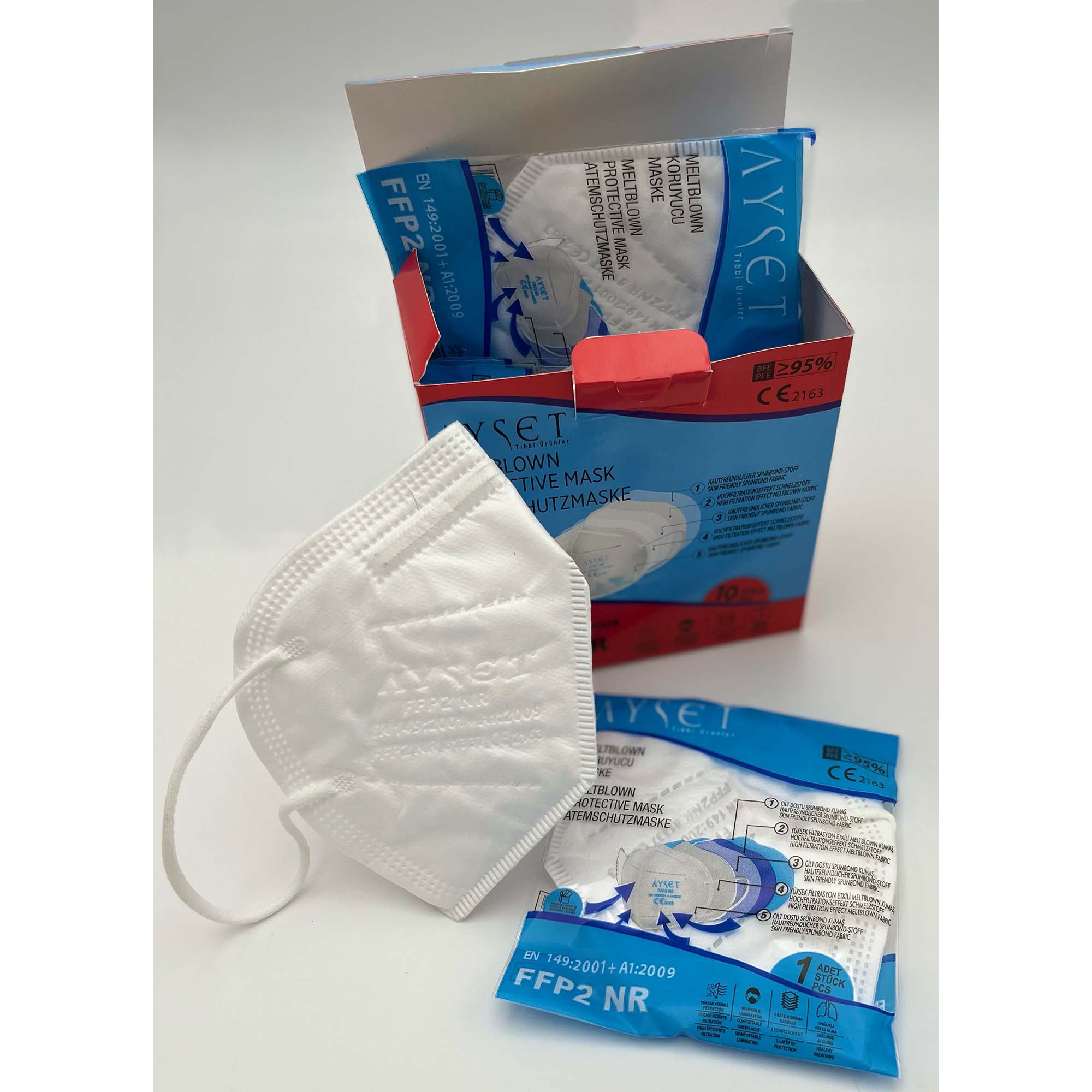 Set 10 bucati Masti FFP2, de protectie respiratorie, 5 straturi AYSET ...