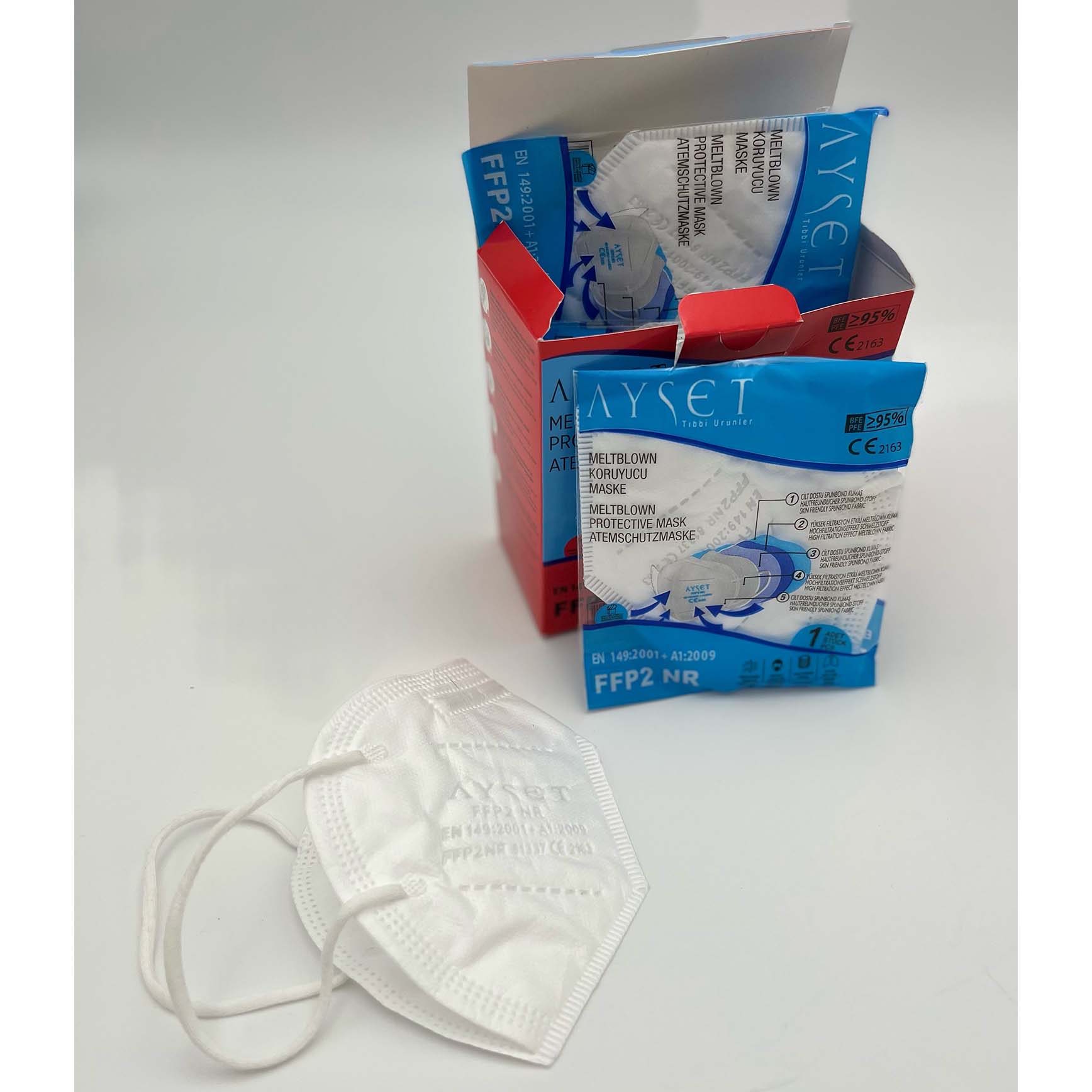 Set 10 bucati Masti FFP2, de protectie respiratorie, 5 straturi AYSET ...