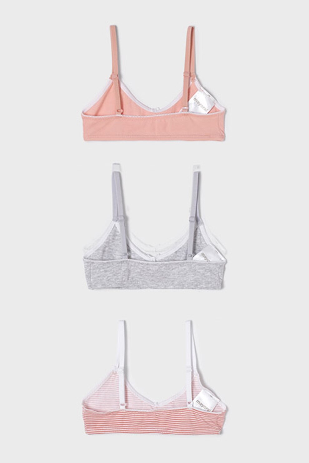 Mayoral, Set de bustiere Soft - 3 piese, Rosu, Gri melange, Roz prafuit ...