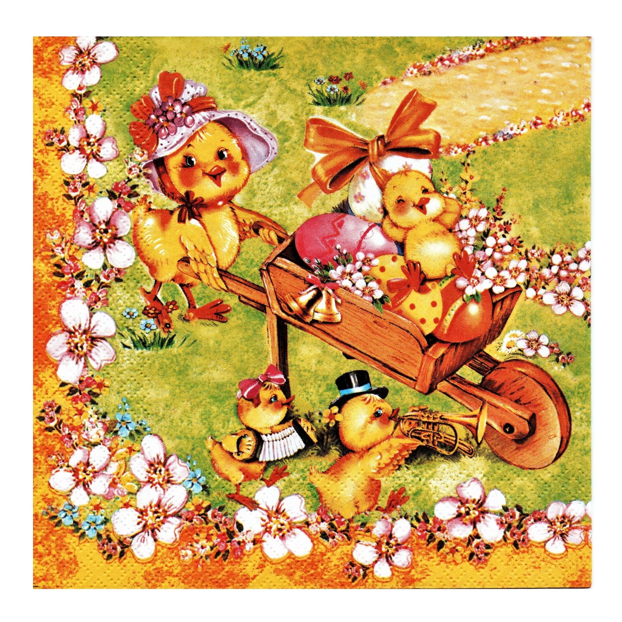 Pachet Servetele pentru Masa de Paste 20 buc Puisorii si Roaba cu Oua ...