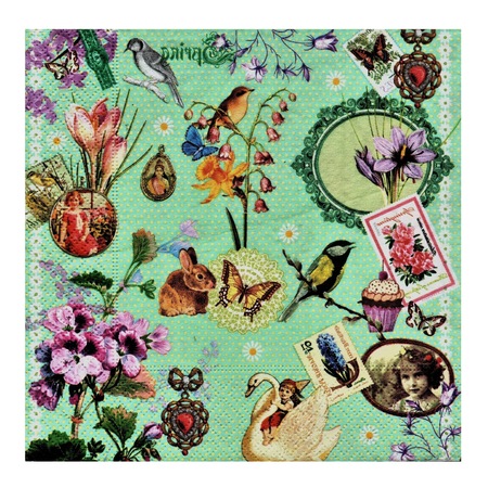 Pachet Servetele pentru Masa Vintage 20 buc Colaj Vintage Primavara ...