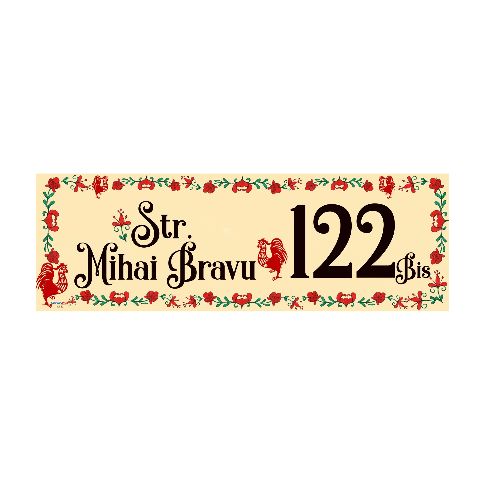 Numar casa, CeramicPrint, model boeieresc, ceramica, 400 x 200 x 5 mm ...