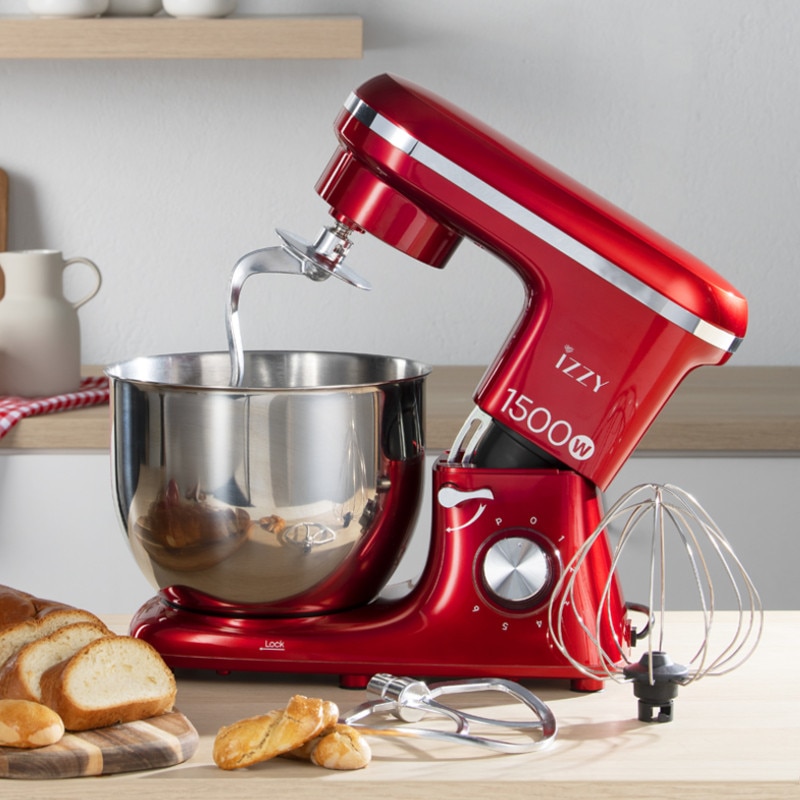 Robot de bucatarie Izzy, Spicy Red, 1500W, bol inox 7L, 6 viteze, rosu ...