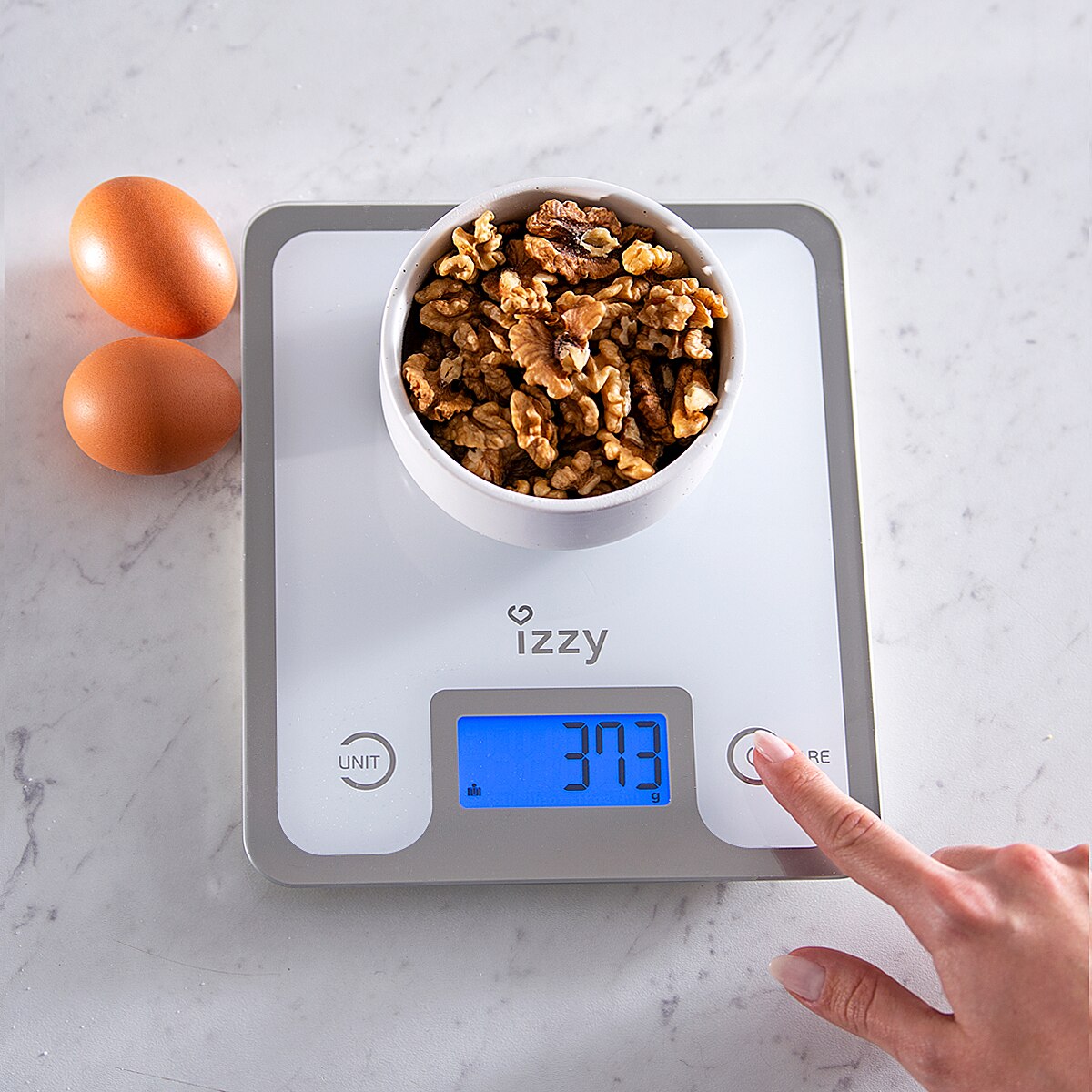 Кухненска везна Izzy La Crema, LCD дисплей, 10 кг, Бял - eMAG.bg