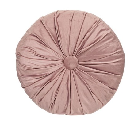 Perna Decorativa din catifea, roz pal, rotunda, potrivita pentru ...