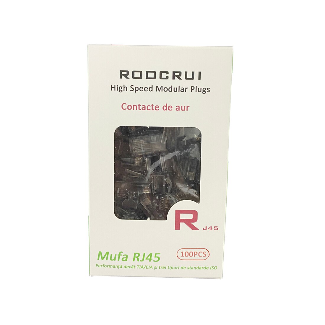 Set 100 x Mufa UTP RJ45, Cat 5e, Neecranat, 8P8C, Negru - eMAG.ro