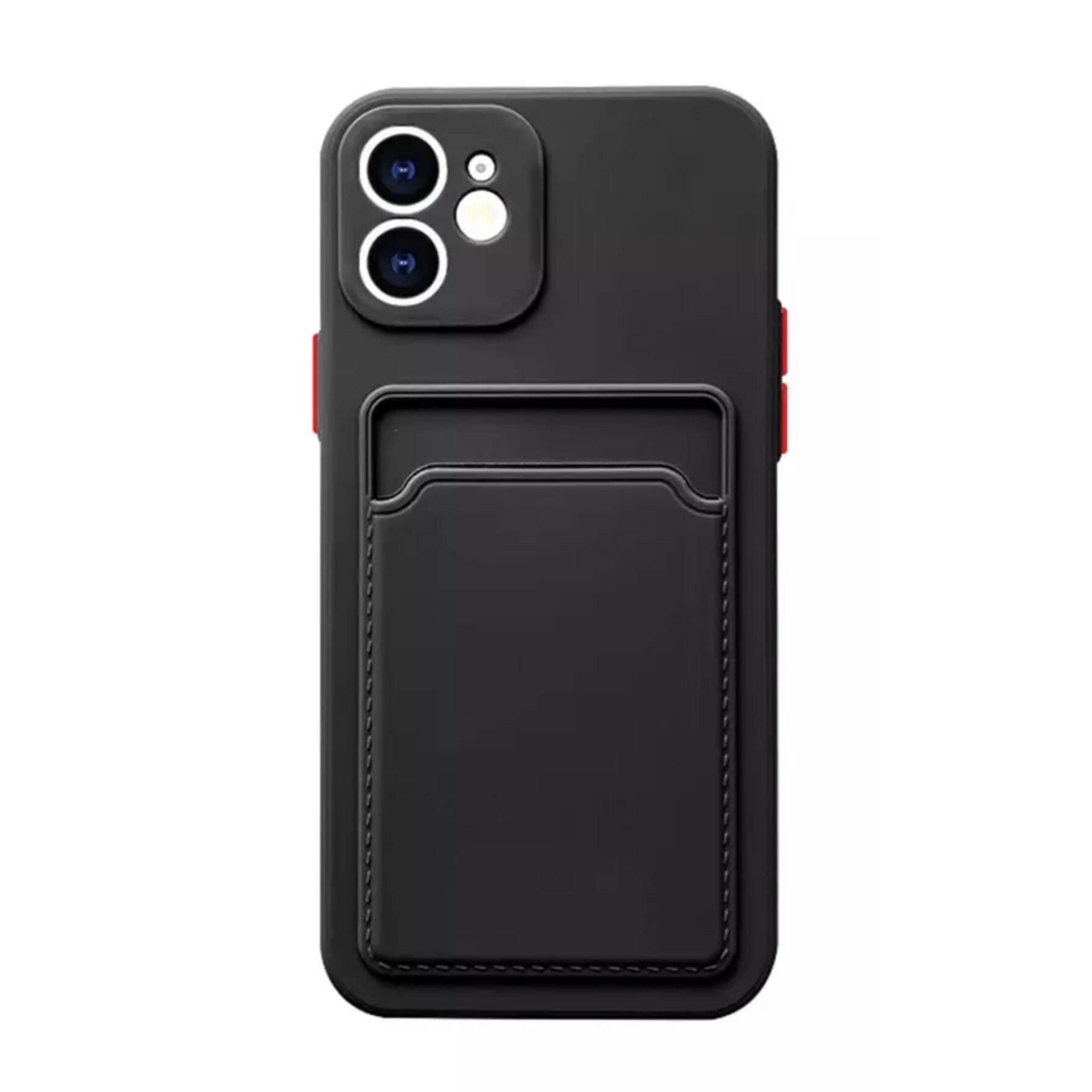 Калъф за iPhone 12 Pro, твърд силиконов калъф с джоб за карта, заден ...