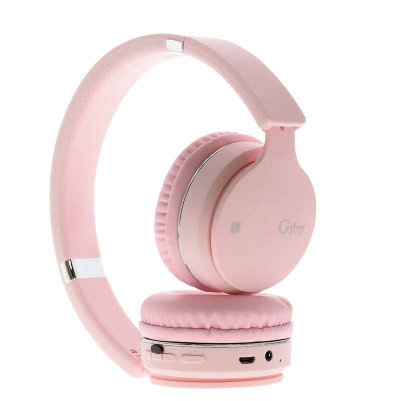 Аудио слушалки GJBY CA-023, Безжични, Over the ear, Bluetooth, Розов - eMAG.bg