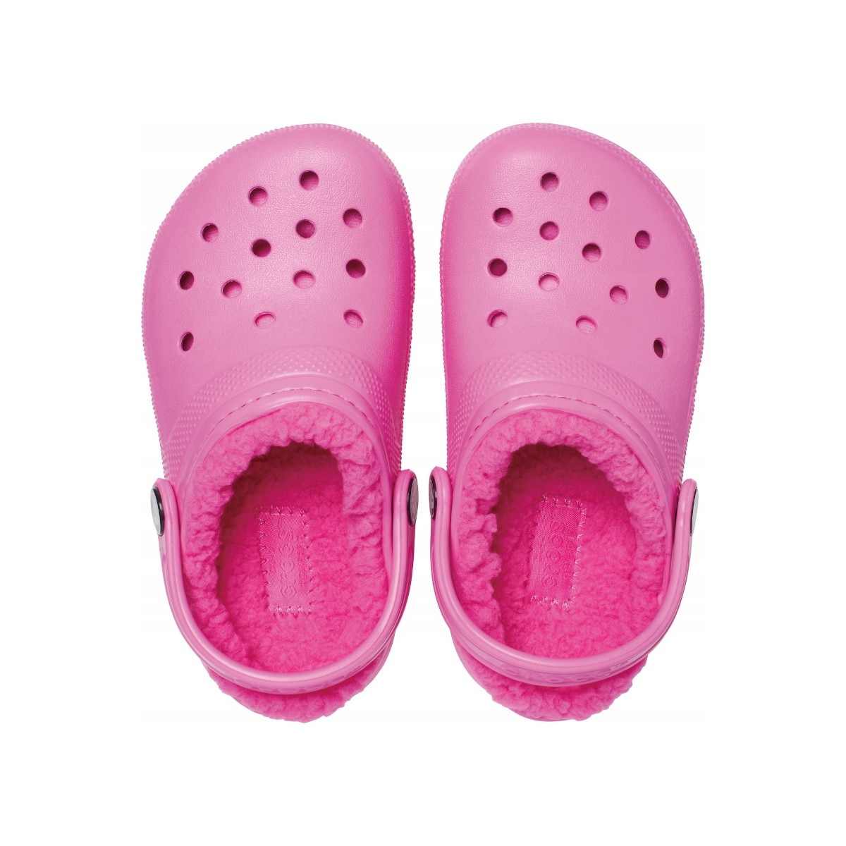 Saboti cu blana copii, Crocs™ Classic Lined Clog, Spuma Croslite™, Roz ...