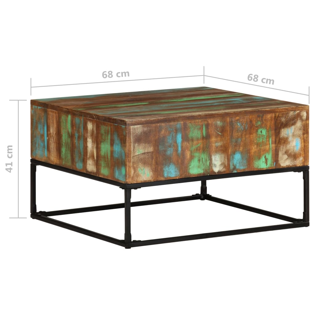 Masuta de cafea vidaXL, 68x68x41 cm, lemn masiv reciclat, 14.5 kg ...