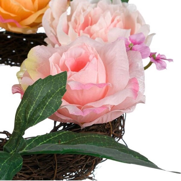 Coronita decorativa de Paste, flori multicolore, 30 cm - eMAG.ro