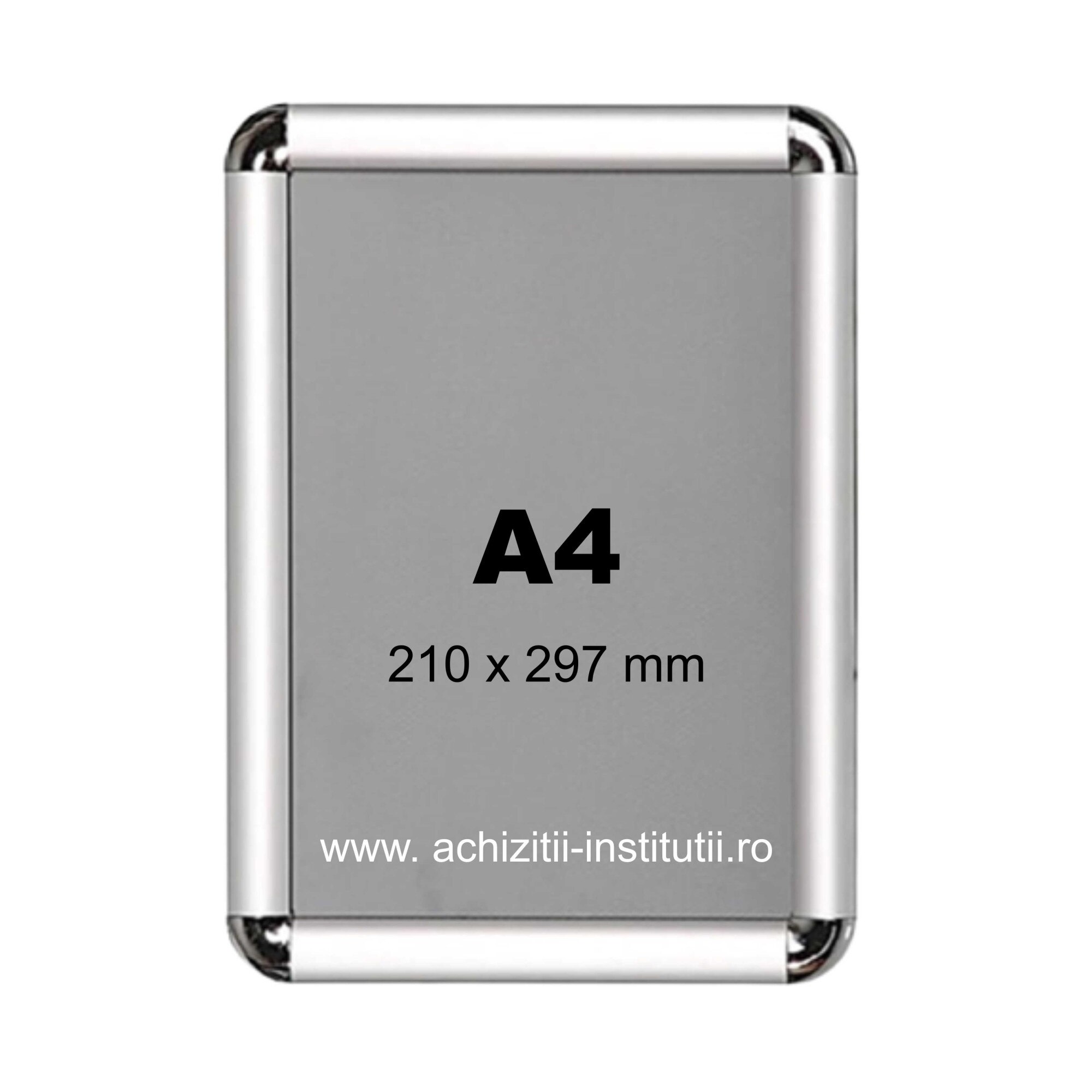 Rama click din aluminiu eloxat, GTA, format A4, 210 x 297 mm, margini ...