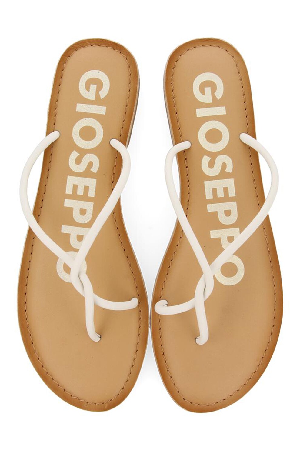 Gioseppo, Papuci flip-flop de piele Kirwin, Alb prafuit, 39 - eMAG.ro