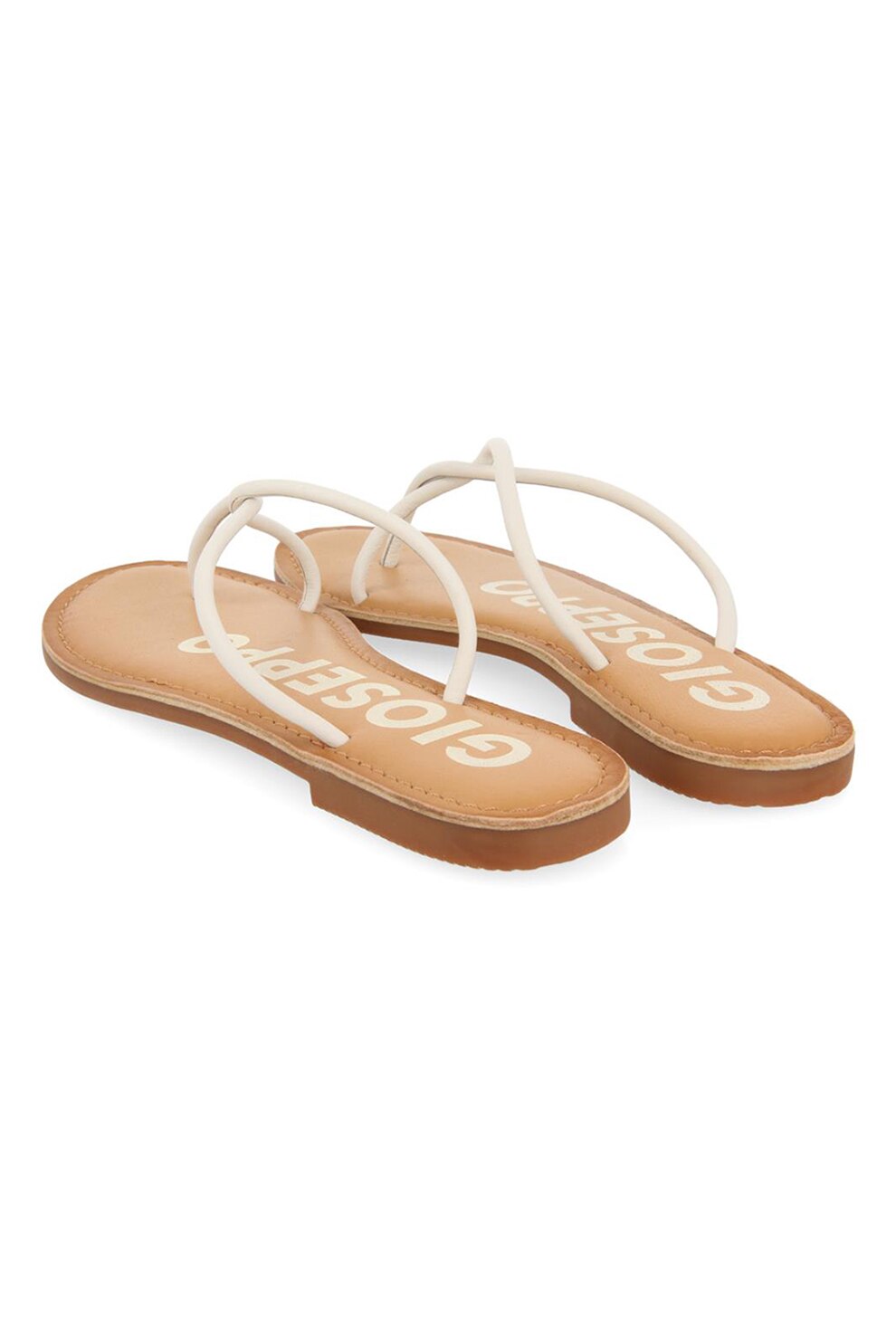 Gioseppo, Papuci flip-flop de piele Kirwin, Alb prafuit, 39 - eMAG.ro