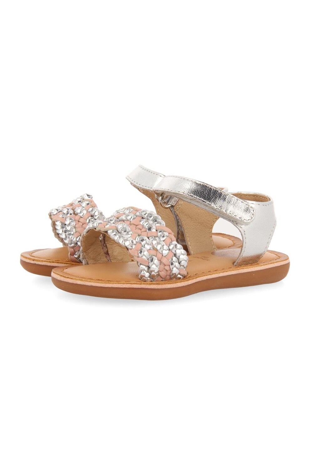 Gioseppo, Sandale de piele cu velcro Vaglia, Argintiu, 20 EU - eMAG.ro