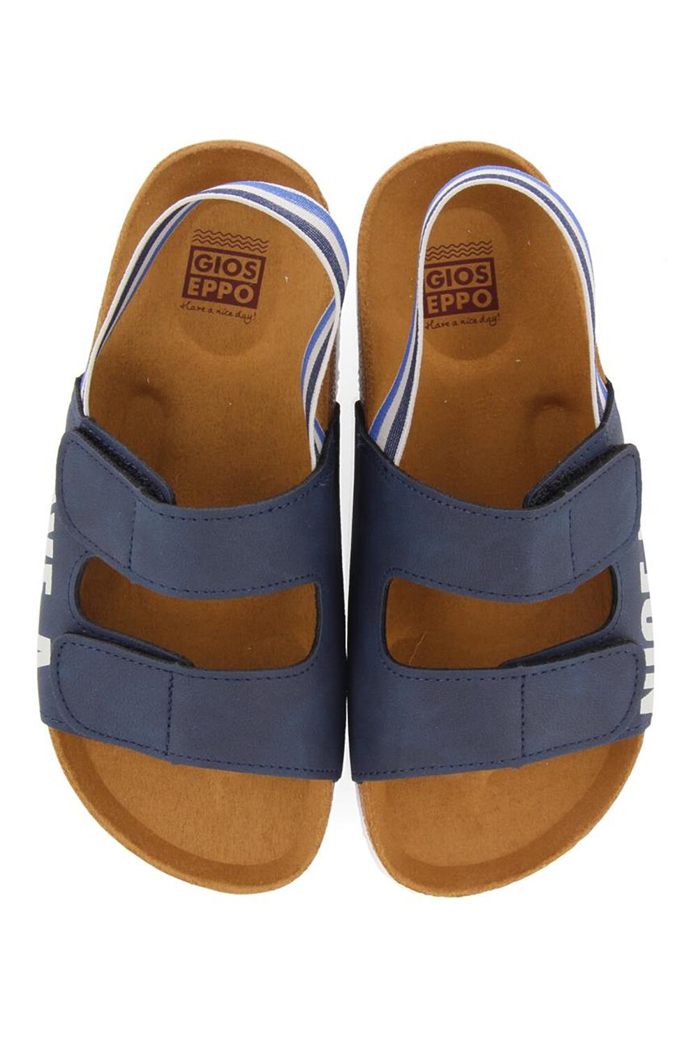 Gioseppo, Sandale slingback din piele ecologica Prilep, Alb, Bleumarin ...