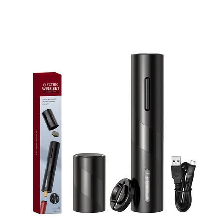 Set tirbuson electric de vin reincarcare usb PetraBliss, Desfacator ...