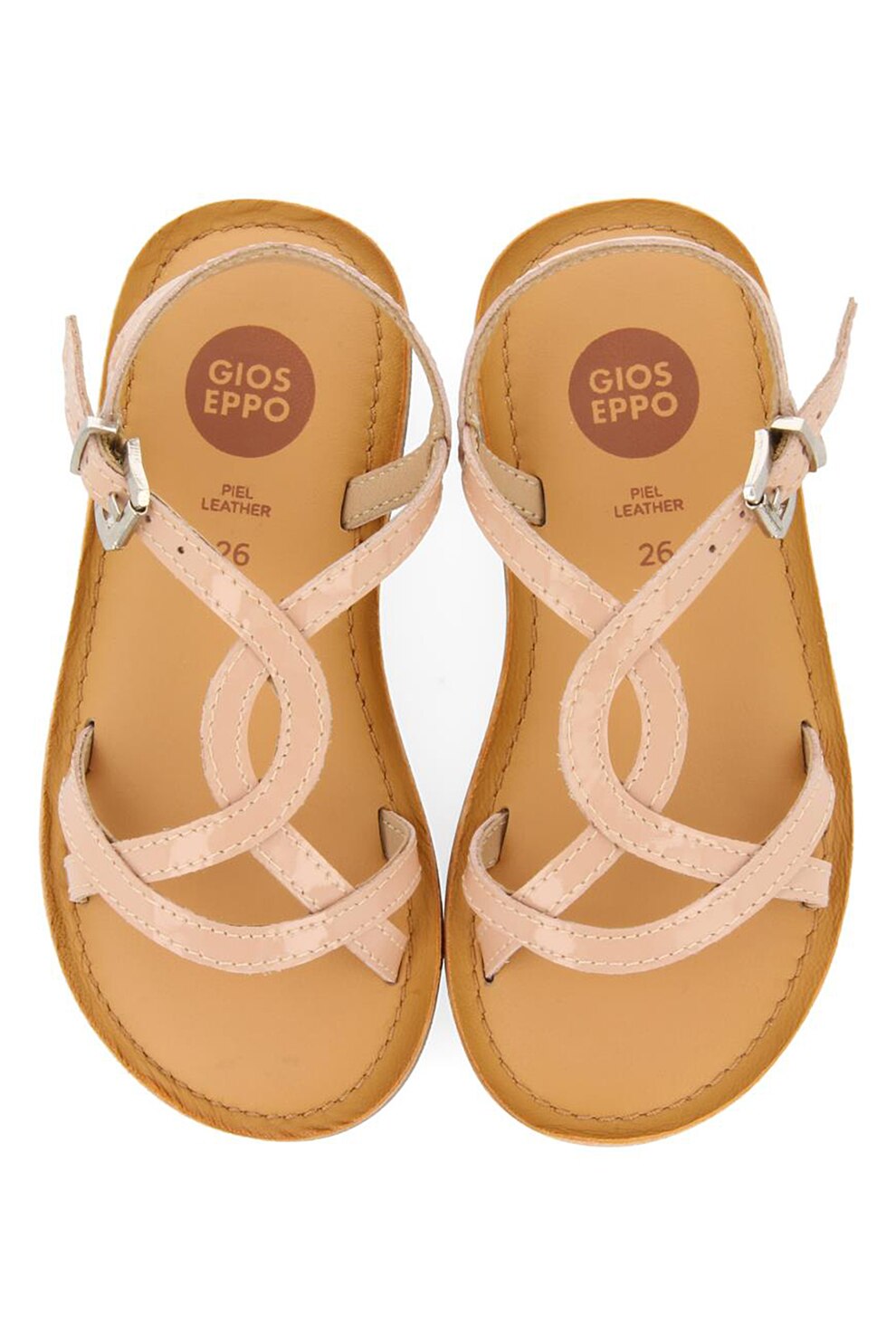 Gioseppo, Sandale din piele cu barete incrucisate Slivno, Roz prafuit ...