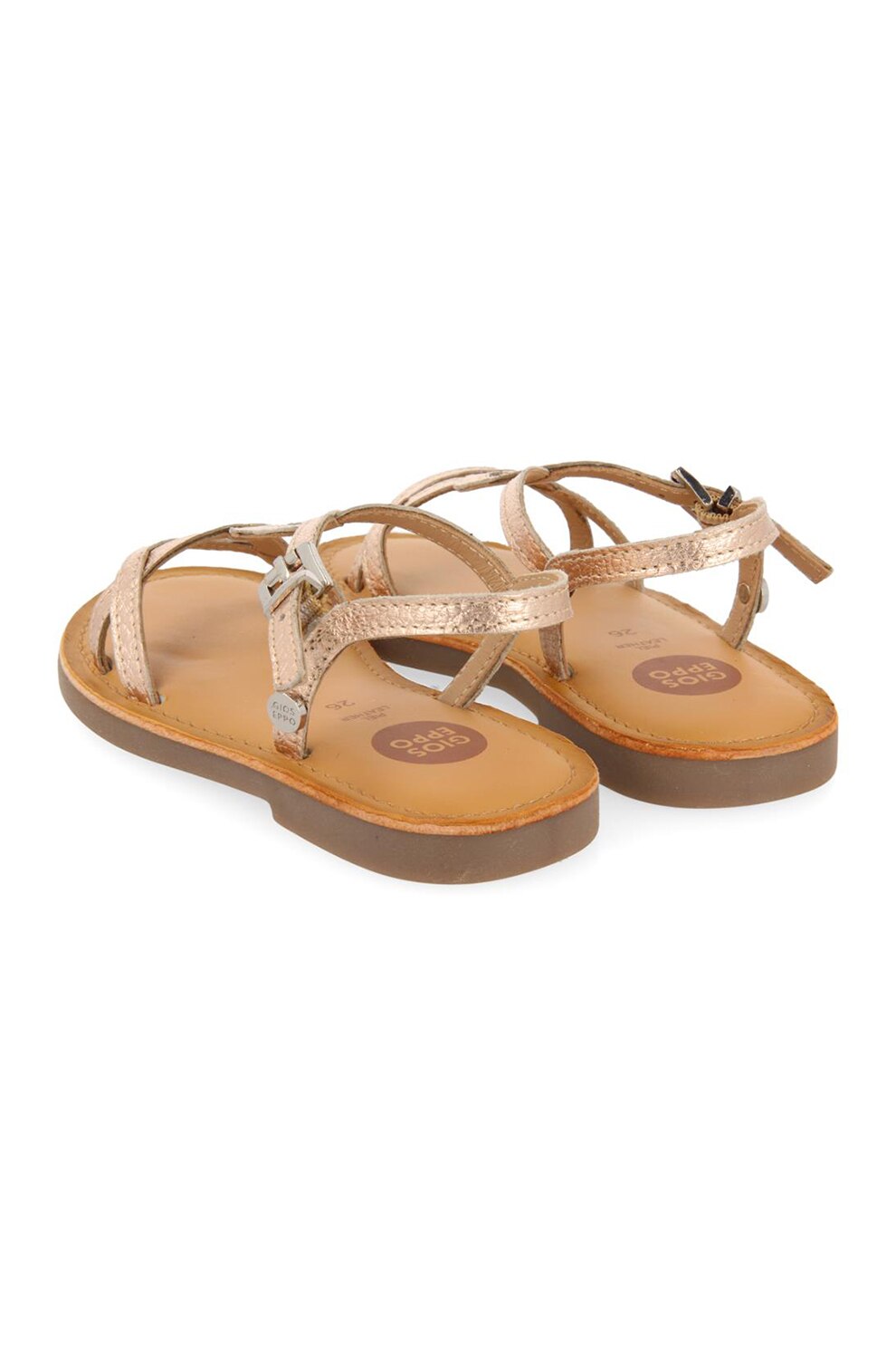 Gioseppo, Sandale din piele cu aspect metalizat Nosate, auriu rose, 29 ...