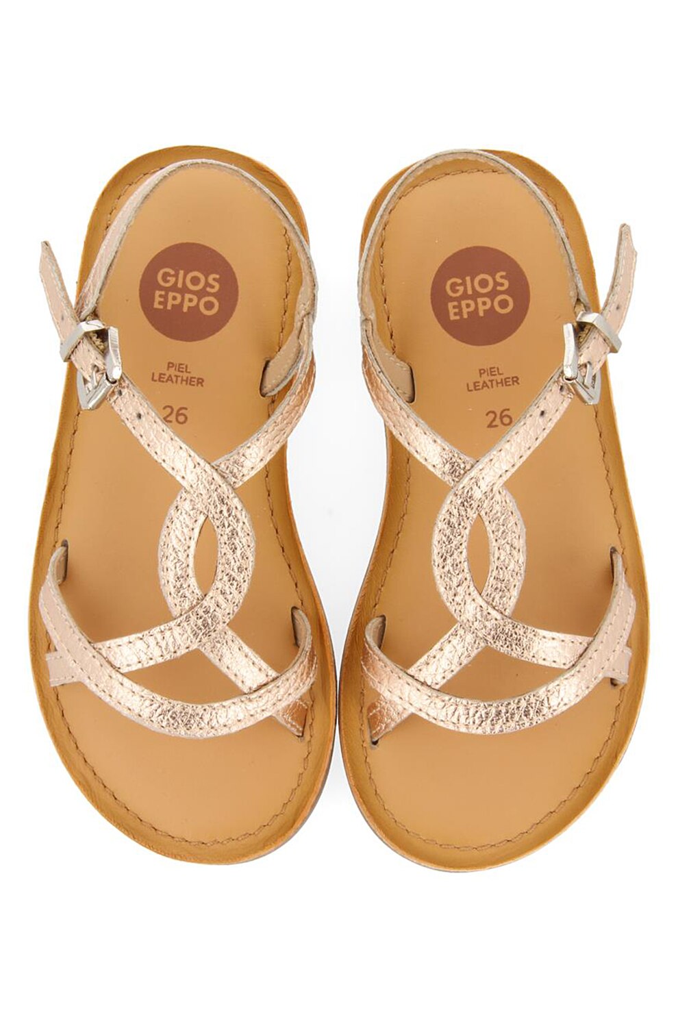 Gioseppo, Sandale din piele cu aspect metalizat Nosate, auriu rose, 29 ...