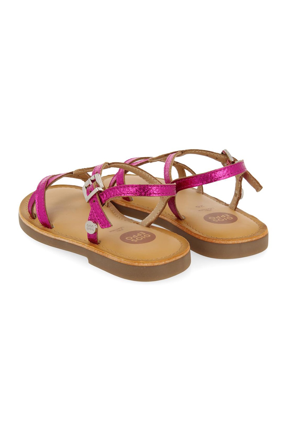 Gioseppo, Sandale din piele cu aspect metalizat Nosate, Fucsia, 26 EU ...