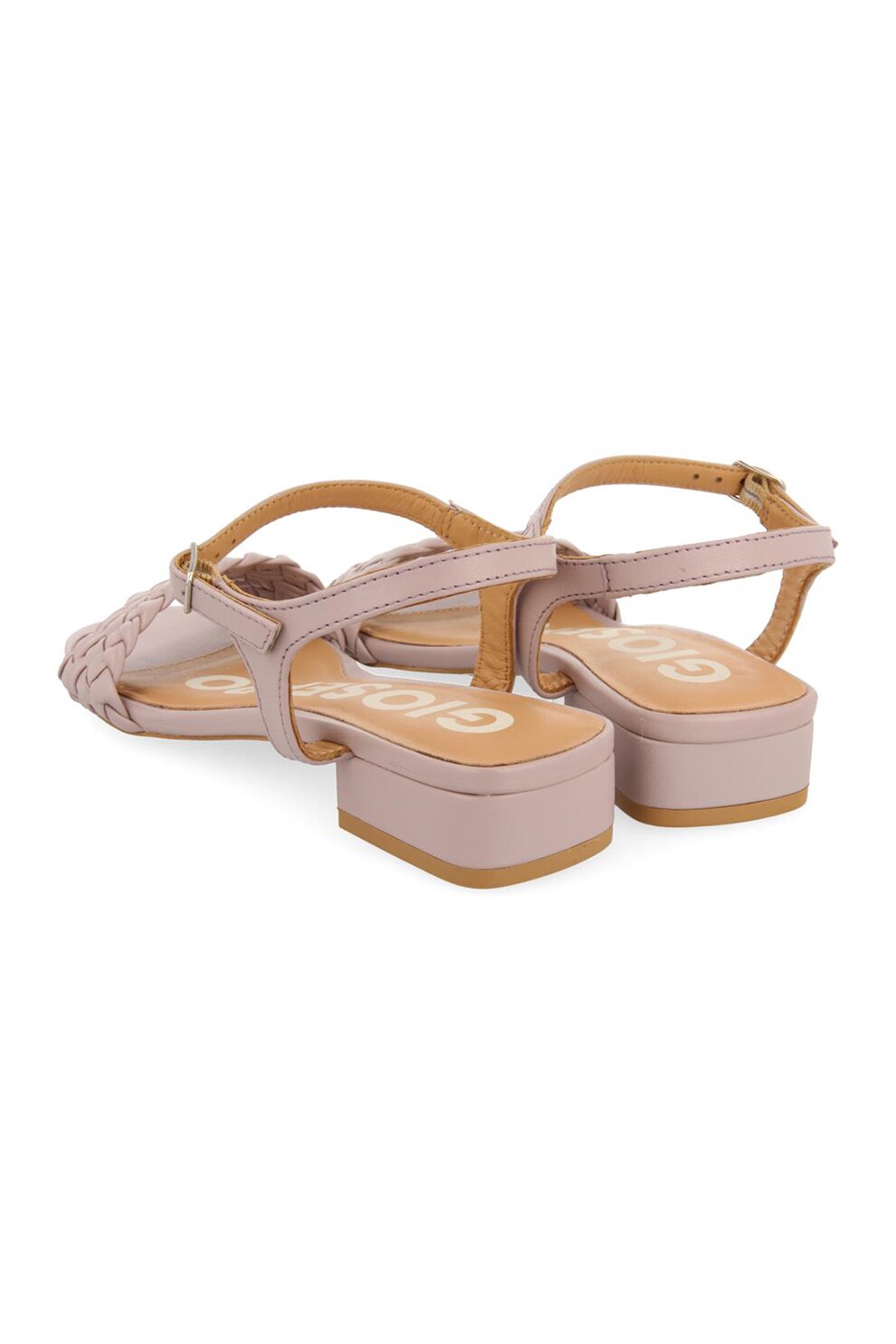 Gioseppo, Sandale din piele cu aspect impletit Rolante, Lila prafuit ...