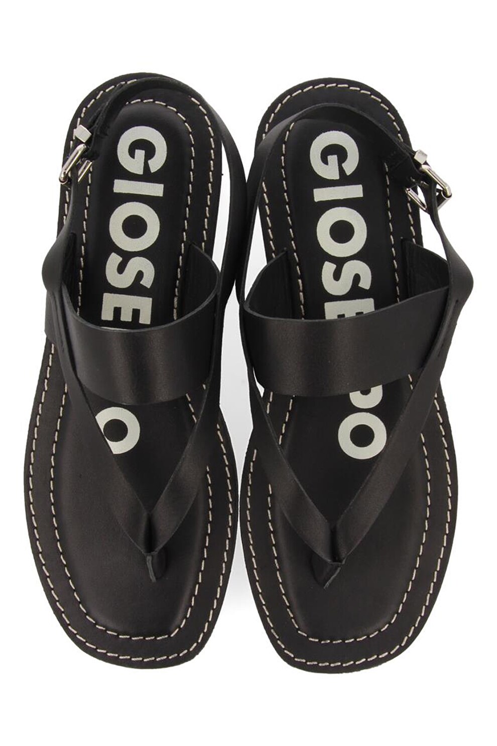 Gioseppo, Sandale din piele cu bareta separatoare Ventress, Negru, 37 ...