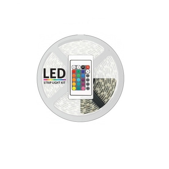 Set banda LED RGB cu telecomanda 5m IP65 - eMAG.ro