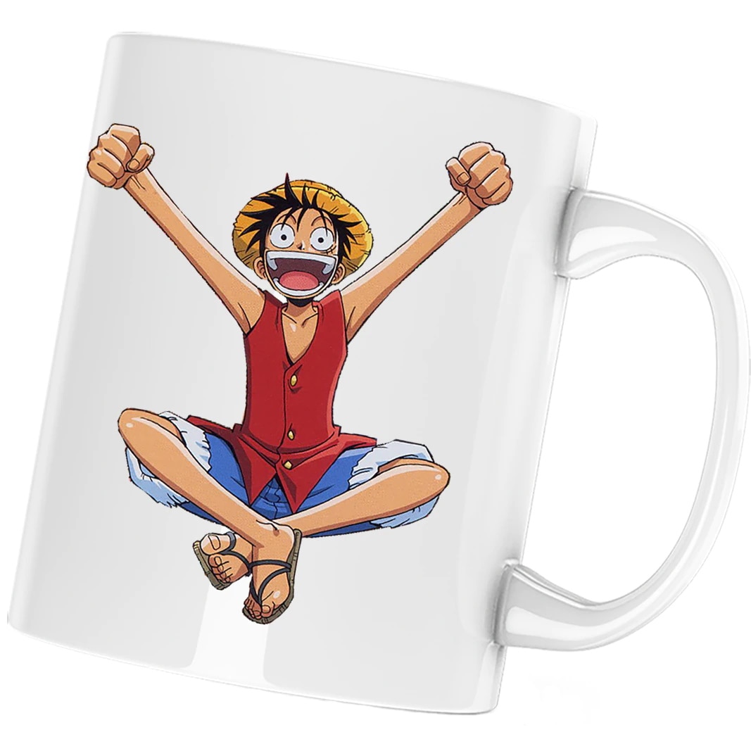Cana personalizata alba, "One Piece Luffy Pirat Vagabond Marinar Anime ...