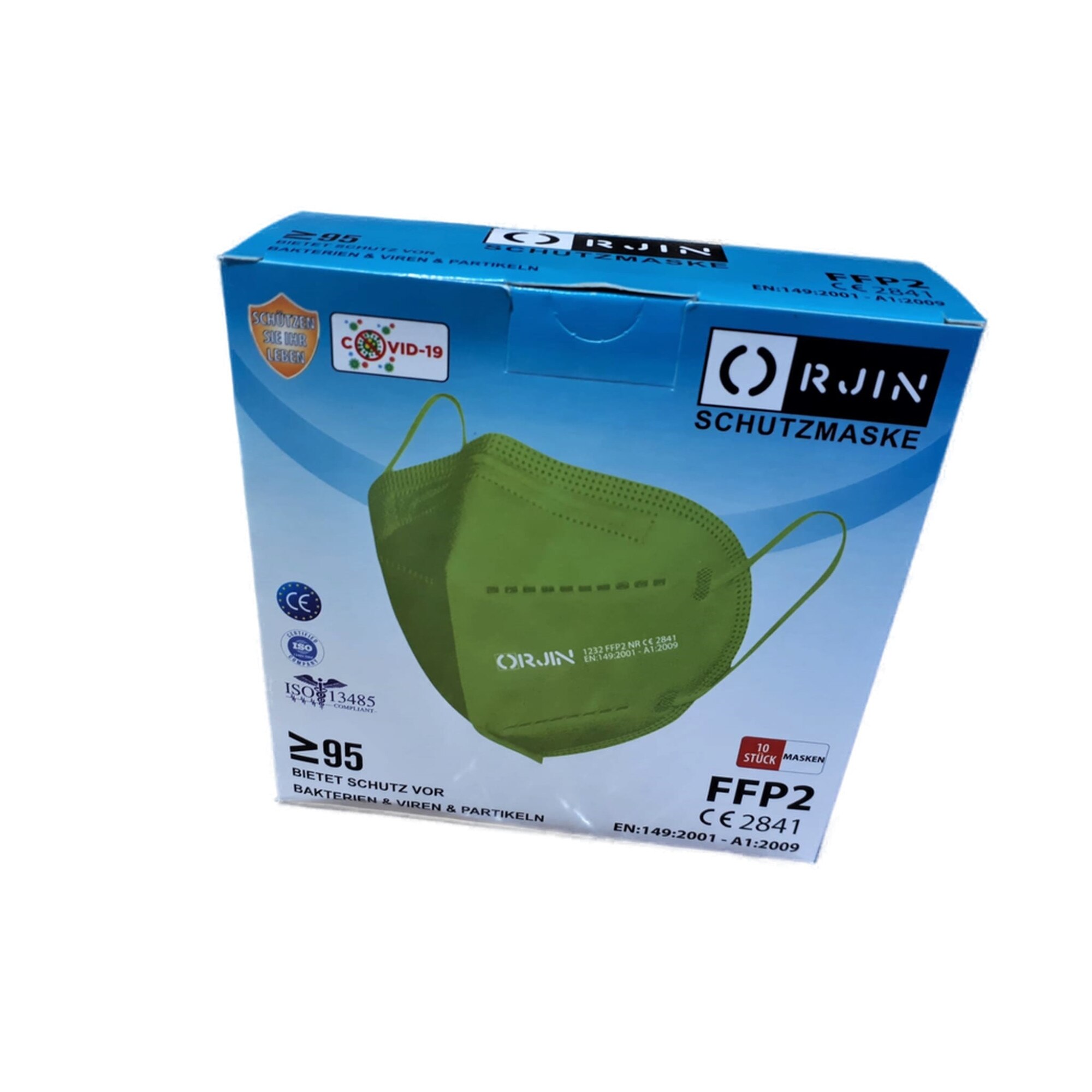 Set 10 buc Masca Protectie 5 Straturi FFP2, Verde, Orjin - eMAG.ro