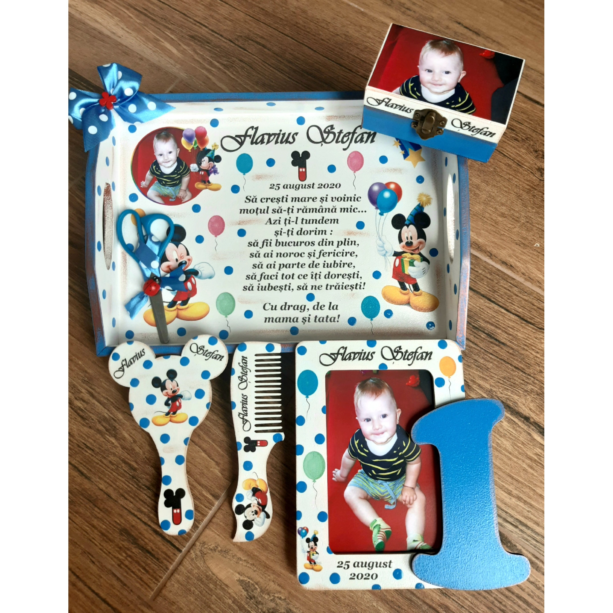 Set personalizat pentru taierea motului, pentru baiat, 7 piese - eMAG.ro