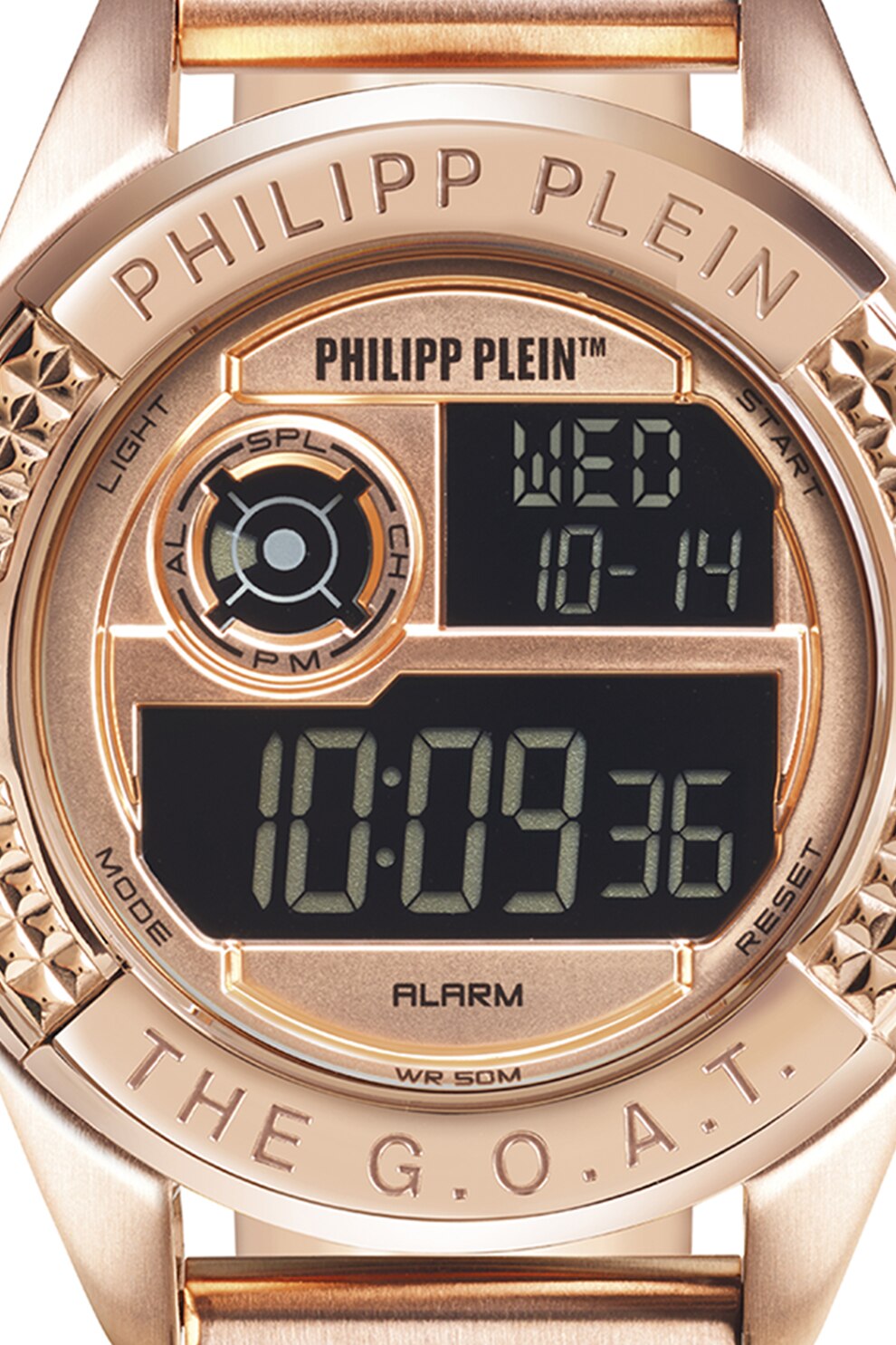 Philipp Plein, Ceas unisex digital cu o curea din silicon, Roz auriu ...