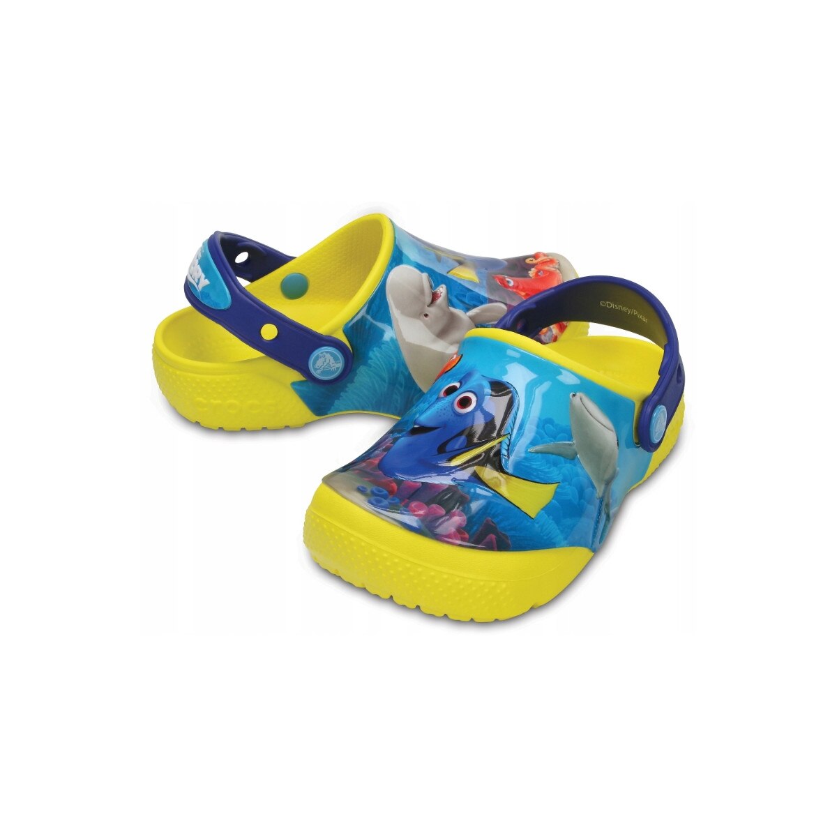 Saboti copii, Crocs™ Fun Lab Dory, Spuma Croslite™, Galben, 29,5 EU ...