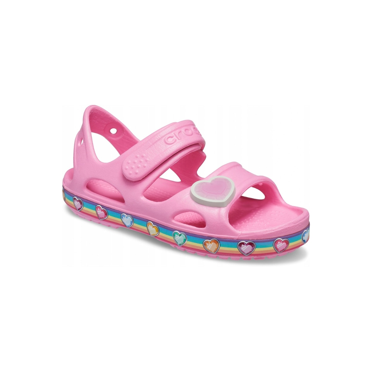 Sandale sport cu velcro pentru copii Crocs, Fun Lab Rainbow, Roz - eMAG.ro