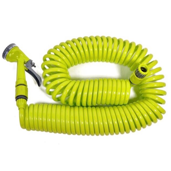 Set furtun gradina si cap pulverizator cu 4 functii, verde, 15 m - eMAG.ro