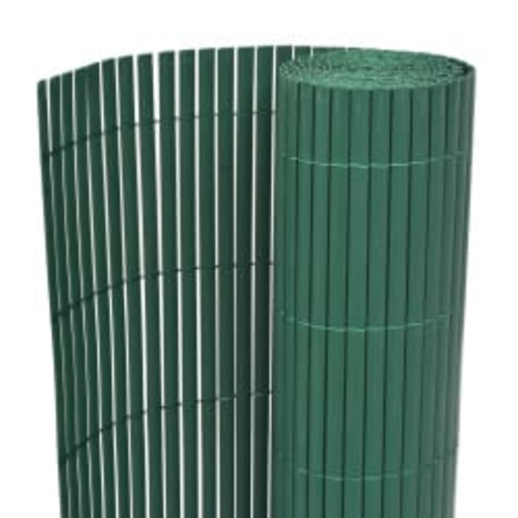 Panou de gard pentru gradina cu 2 fete vidaXL, PVC, 110 x 300 cm, Verde ...