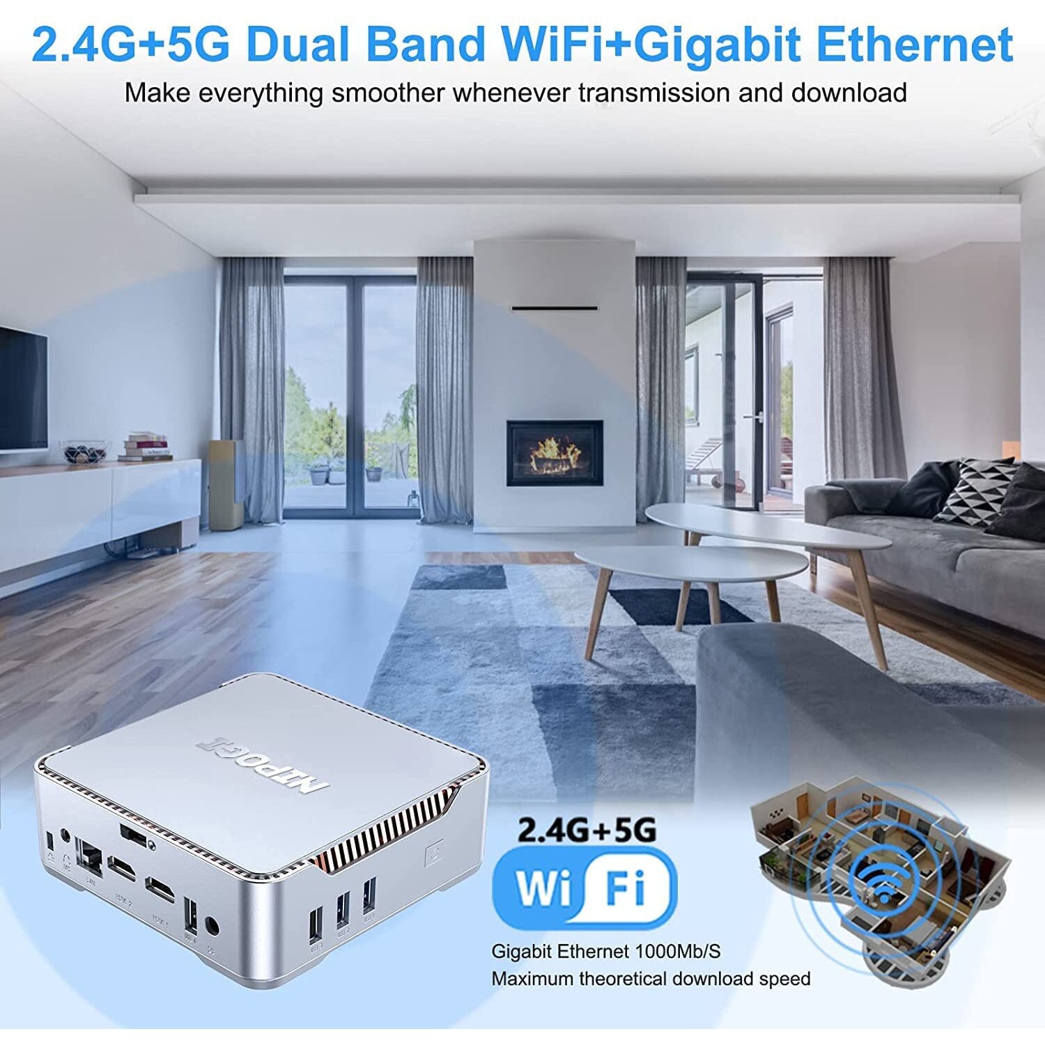 Mini PC, 8GB DDR4 256GB SSD, Intel Celeron J4125, Windows 11 Pro, 4K ...