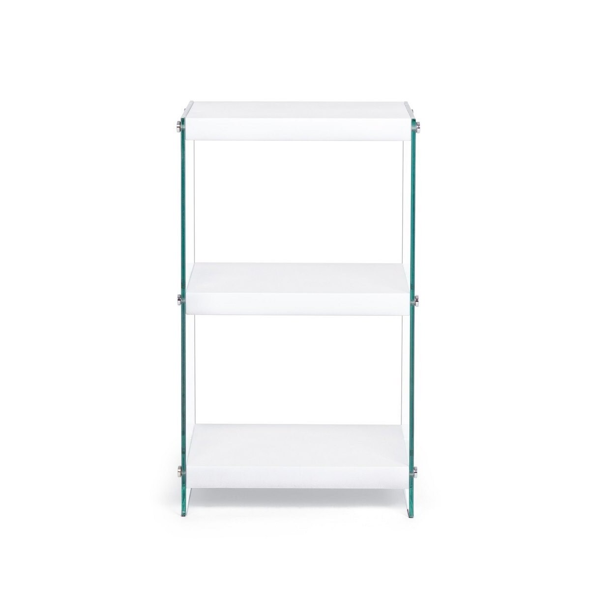 Raft de podea din sticla cu 3 polite din mdf alb Line 40 cm x 30 cm x ...