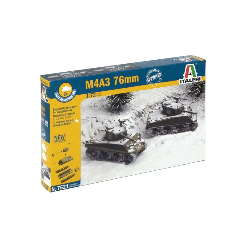 Macheta Militara Italeri M4A3 76mm Medium Tank 2buc usor de asamblat 1: ...
